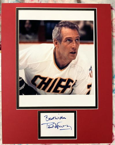 Paul Newman Slapshot Signed Autograph Matted Photo Hockey Movie | eBay