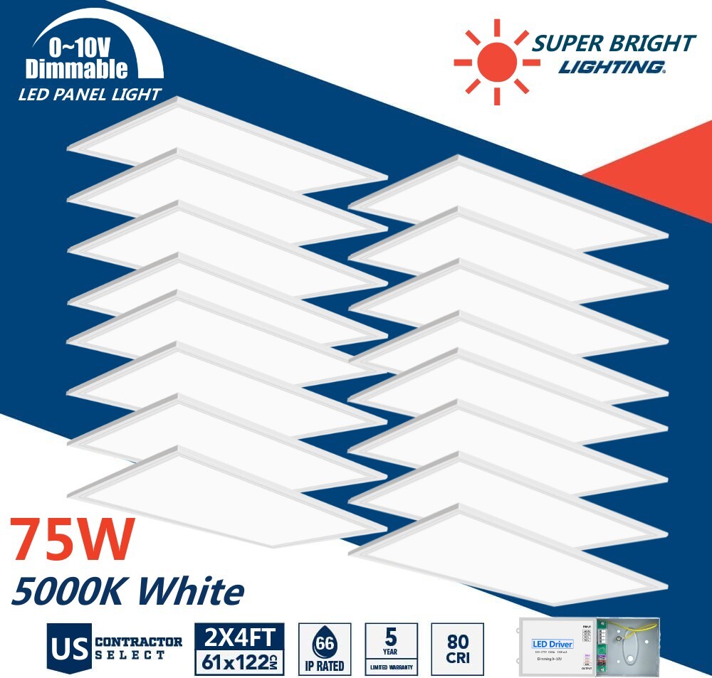 2x2 45W/2x4Ft 75W LED Panel Light Drop Ceiling Dimmable Recessed ...