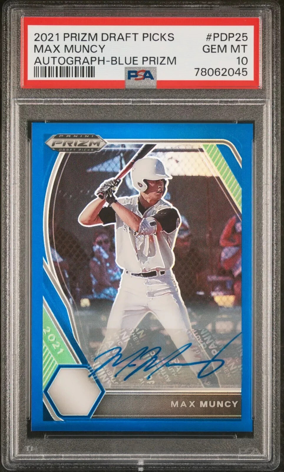Max Muncy 2021 Prizm Draft Rookie Autograph "Blue Prizm #/99" - PSA 10 ...