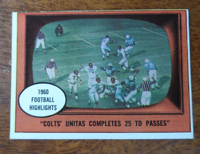 1961 TOPPS FOOTBALL #57 JOHNNY UNITAS BALTIMORE COLTS EX-EX/MT A-875 | eBay