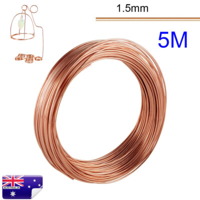 Pure Bare Copper Wire Uncoated Cable Coil 1.5mm=14G Jewellery Craft ...