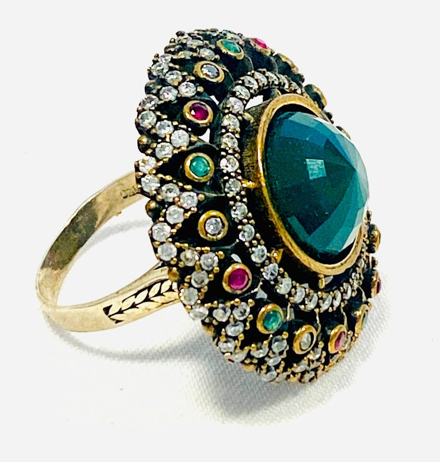 Silver ring 925 covered by gold 14k. Sultan seria. Turkey | eBay