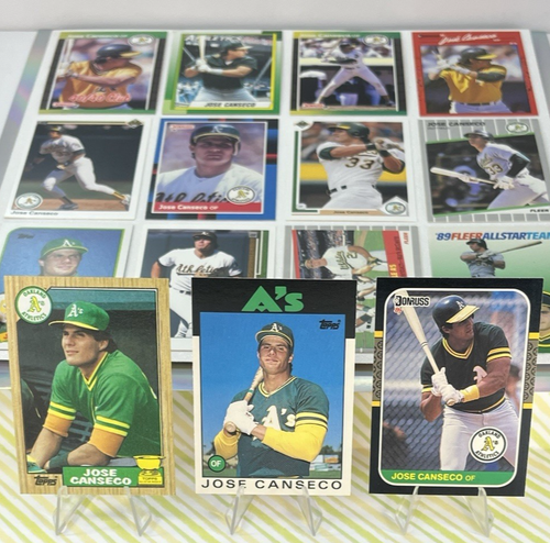JOSE CANSECO Lot - 1986 Topps Traded - 1987 Topps 1987 Donruss - 1989 ...
