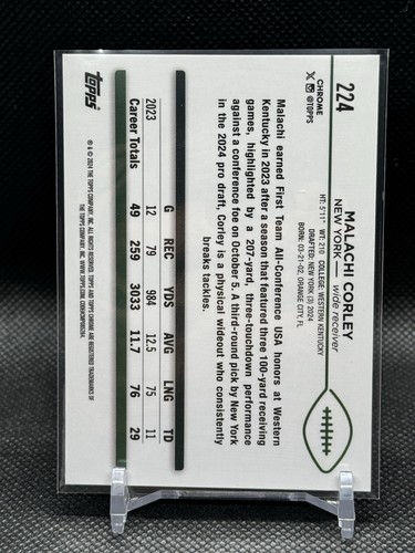 Malachi Corley 2024 Topps Chrome Football SUPERFRACTOR 1/1 | eBay