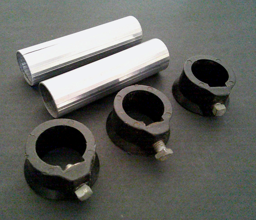 Lot of THREE Vintage 1970s Barbell Dumbbell Collars with TWO Dumbbell ...