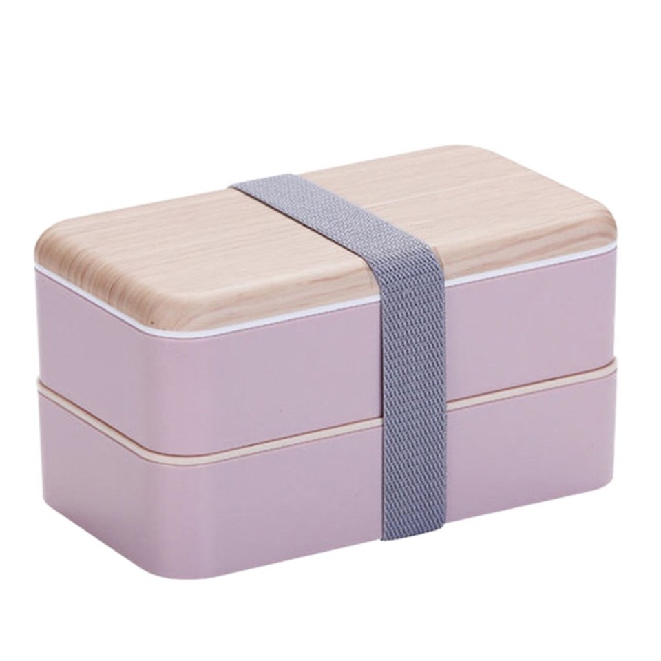 Compact Double Layer Lunch Box Nordic Style Boxes Stackable Container ...