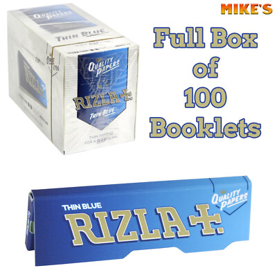 Full Box of 100 Booklets Rizla Blue Rolling Cigarette Papers Free P&P ...