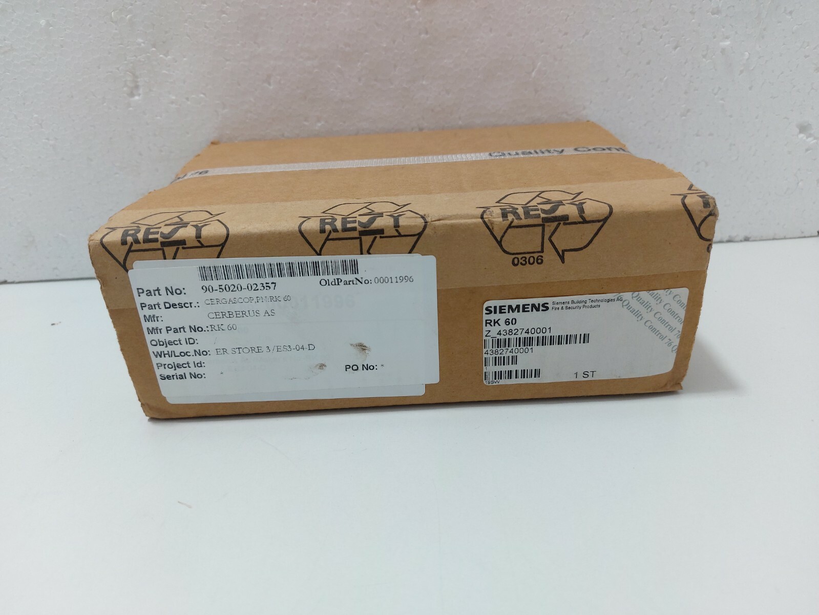 SIEMENS RK 60 CERGASCOP CERBERUS 4382740001 / Z_4382740001 / RK60 PCB ...