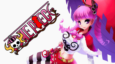 Anime perona one piece girls big pink hair purple Playmat Game Mat Desk ...