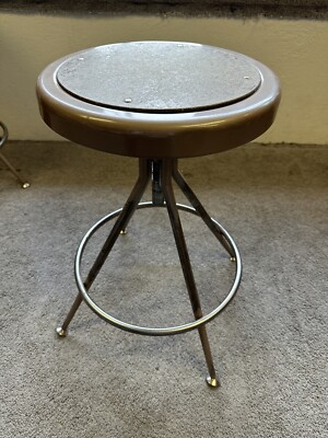 Vintage Industrial Metal Shop School Stool Chair Science Class ...