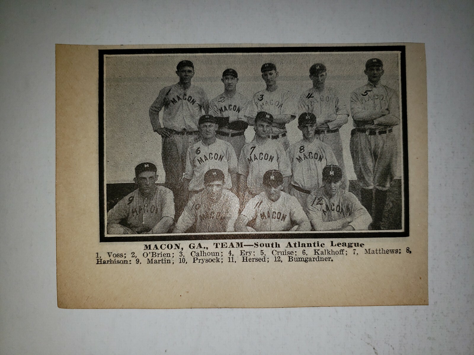Macon Peaches 1912 Team Picture Walton Cruise Bill Calhoun | eBay