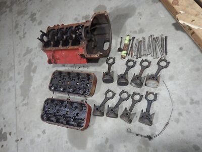 52 CHRYSLER GEN 1 331 HEMI ENGINE BLOCK CYLINDER HEADS PISTONS HOT RAT ...