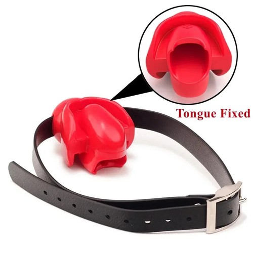 Unisex Tongue Fixed Open Mouth Bite Silicone Mouth Gag Control Harness ...