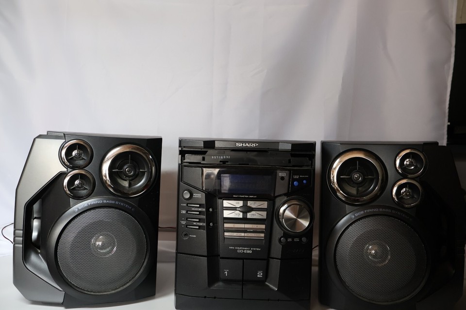 Sharp Component System CD-E99 CD Changer Radio Stereo Cassette w/ 2 ...