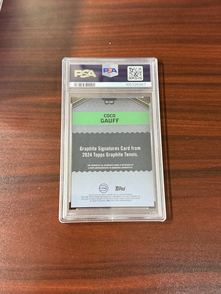2024 Topps Graphite Tennis Coco Gauff Green On Card Auto /75 PSA 10 SSP ...