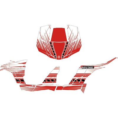 Attack Graphics BRUTE Complete UTV Graphics Kit White/Red/Black For Can ...