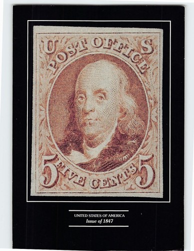 Postcard The Five Cent Stamp of 1847 USA | eBay