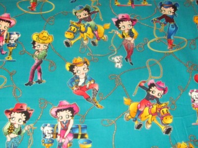 18" x 43" Betty Boop Cowgirl Horses Gold Lariat Bar Stools on Blue ...