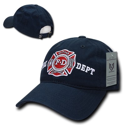 Navy Blue Fire Dept Department Fireman Rescue Badge Polo Style Baseball ...