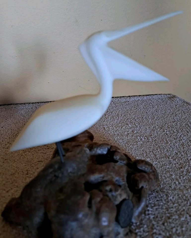 John Perry Orca Whale & Pelican Set Of 2 Sculpture Burl Wood Art Marine ...