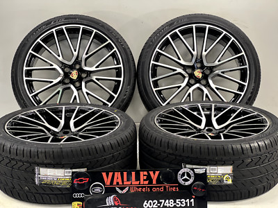 4 21" WHEELS RIMS TIRES FIT PORSCHE 112MM TURBO STYLE BLACK 5X112 ...