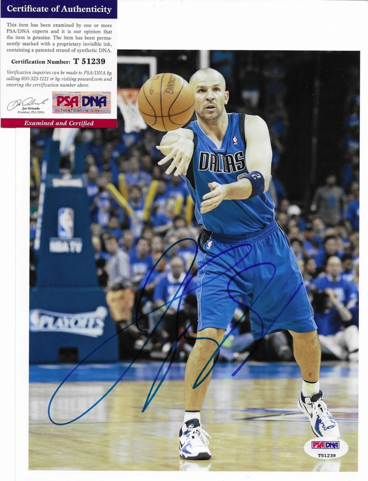 Jason Kidd Signed 8x10 Photo Autographed PSA/DNA COA Dallas Mavericks ...