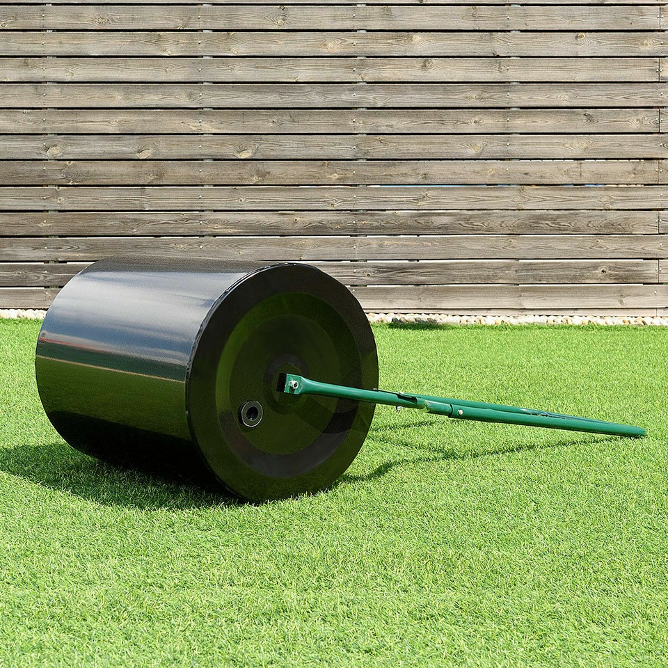 20" Lawn Roller Water Sand Filled Push Tow Behind Roller Black | eBay