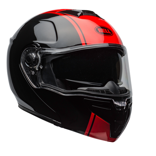 Bell SRT Modular Motorcycle Helmet Ribbon Black Red | eBay