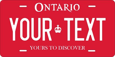 Ontario Red Canada License Plate Personalized Car Bike Motorcycle | eBay