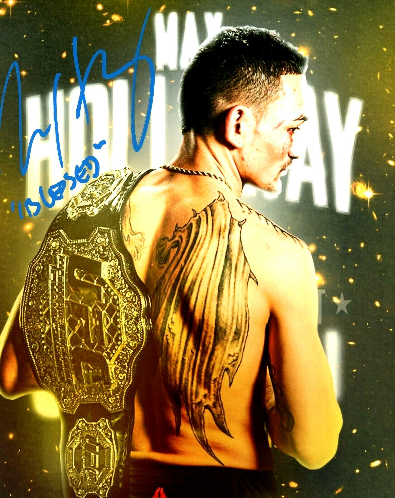 UFC MAX HOLLOWAY HAND SIGNED AUTOGRAPHED INSCRIBED 8X10 PHOTO WITH ...