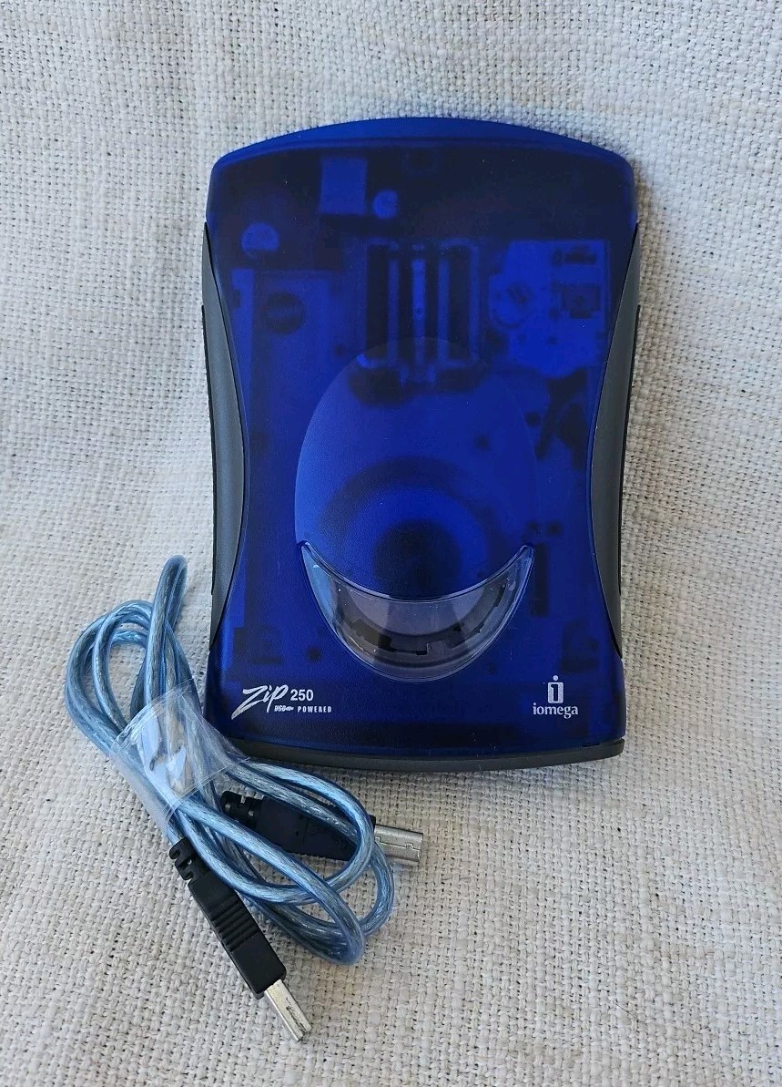 Iomega Zip 250 250MB USB Drive Z250USBPCMBP USB Powered Blue | eBay