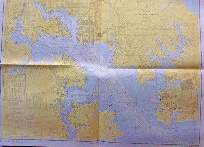 NAUTICAL MAP OF BALTIMORE HARBOR 1970 | eBay