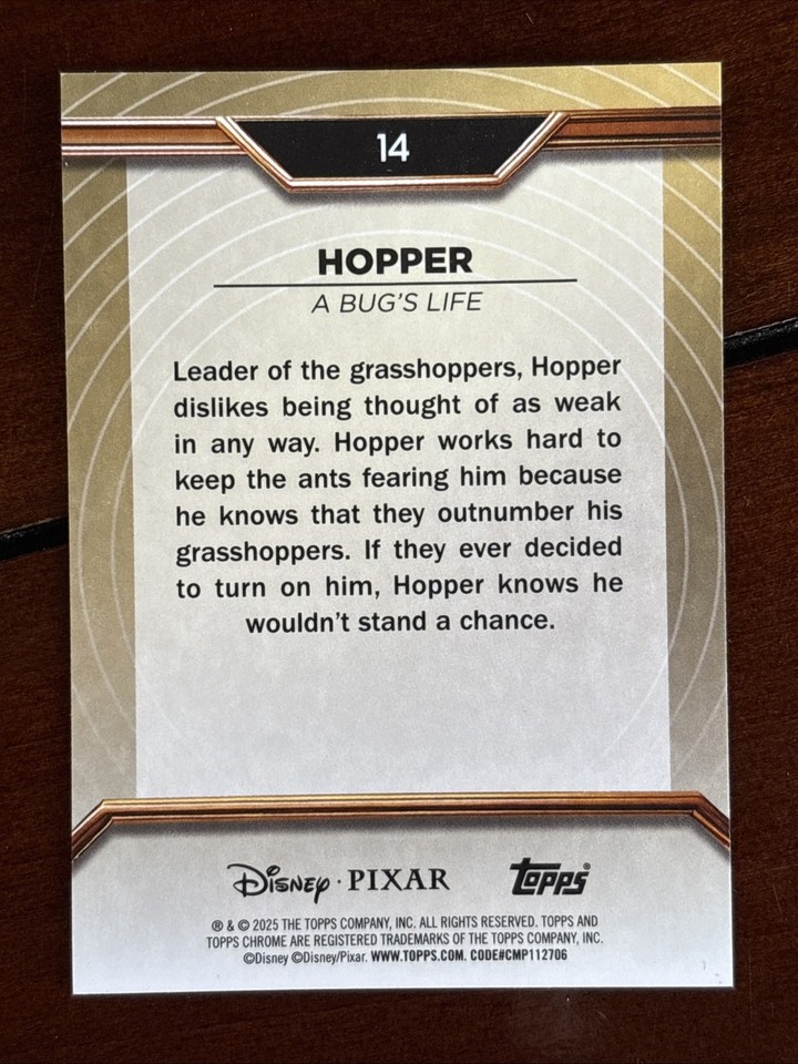 2025 Topps Pixar Gold Hopper Prism Gold Refractor #/100 A Bugs Life | eBay