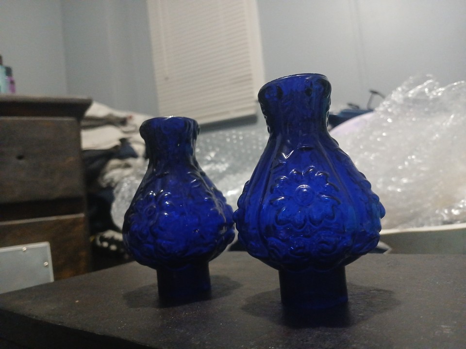 Cobolt Vintage Blue Glass Sconses Glass | eBay