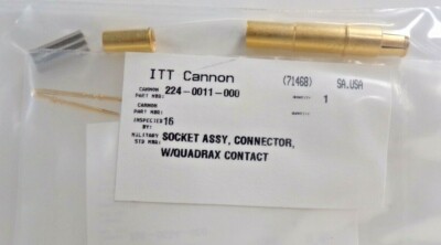 ITT CANNON SOCKET ASSY, CONNECTOR, W/ QUADRAX CONTACT 224-0011-000 ...