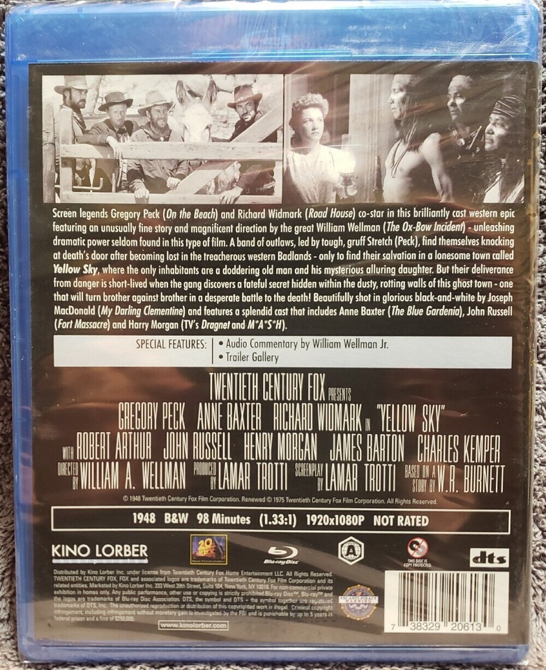 (GET4) +BLU-RAY Yellow Sky (1948) NEW Gregory Peck 738329206130 | eBay