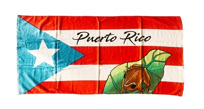 Puerto Rico Beach & Pool Towel with "Bandera y Coquí" | eBay