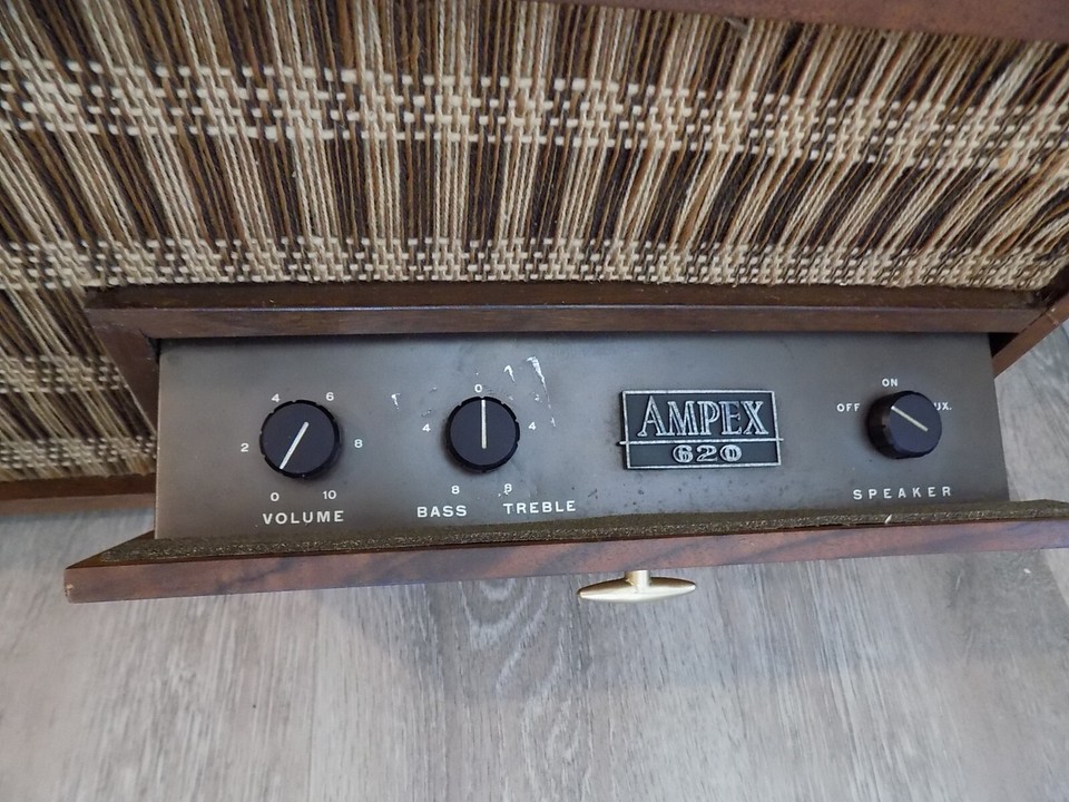 Vintage AMPEX 620 F tube amplifier 8" alnico speaker pair restored | eBay