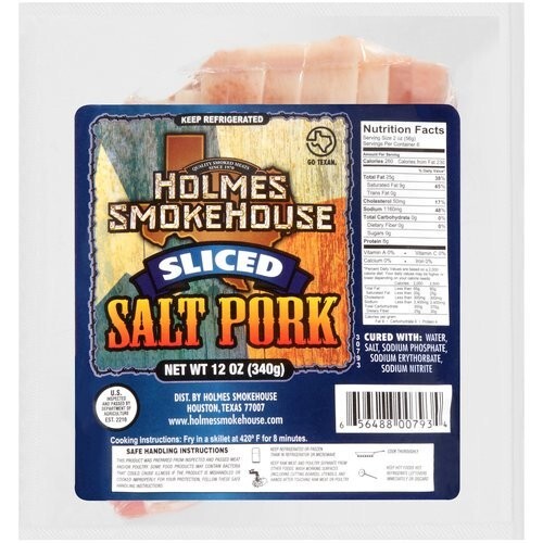 Holmes Sliced Salt Pork 12 Oz (6 Pack) | eBay