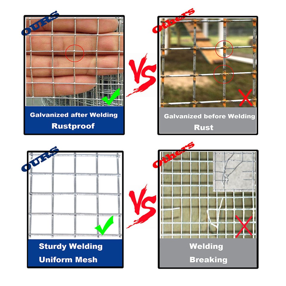 Hardware Cloth 1/2in &1/4in Welded Wire Mesh Chicken Coop Duck Snake ...