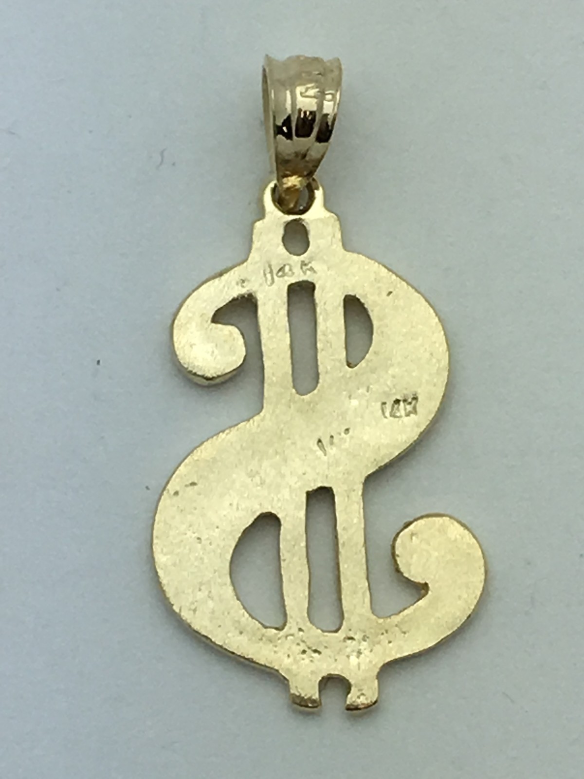 14k Yellow Gold Money $ Dollar Sign Charm Pendant Small or Big Size | eBay