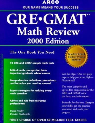 GRE GMAT Math Review : The Mathworks Program by David Frieder (1999 ...