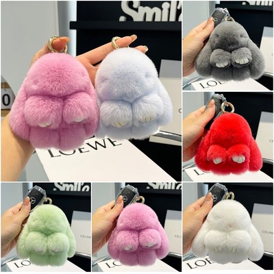 Gifts Cute Soft Bunny Keychain Pendant Fluffy Toy Key Chain Bag Plush ...