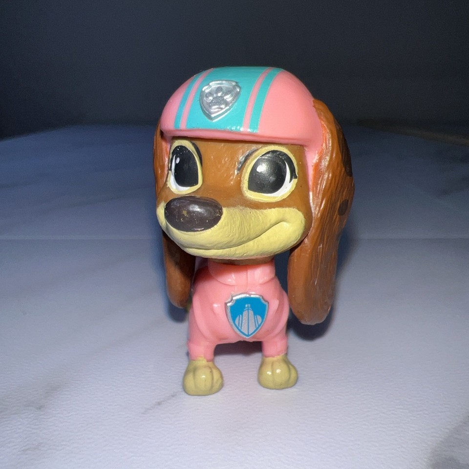 Paw Patrol Liberty Dachshund Figurine 2" Weiner Dog Puppy Pink Outfit ...