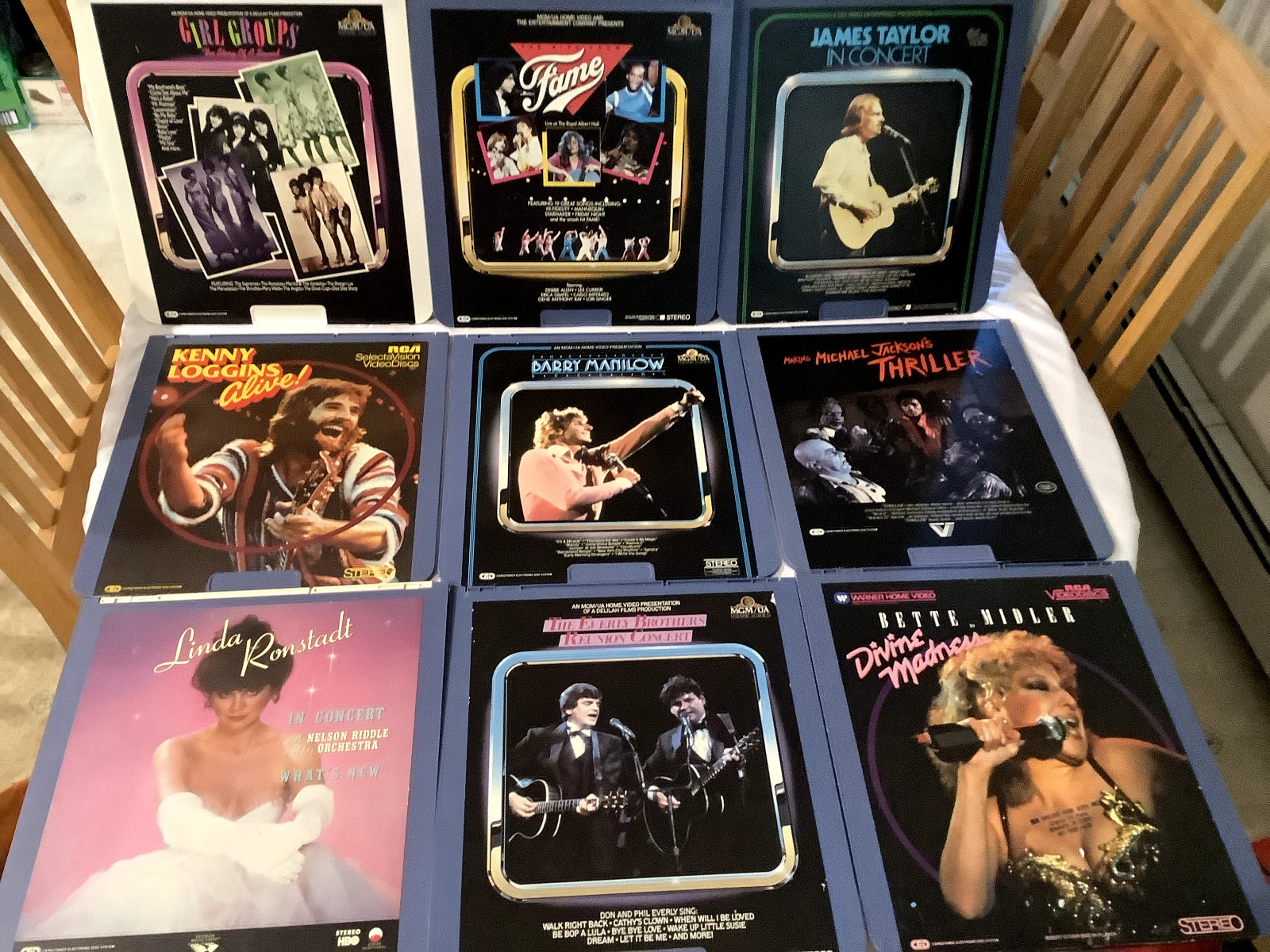 Lot of 9 VINTAGE CED Video Concert Michael Jackson Linda Ronstadt ...