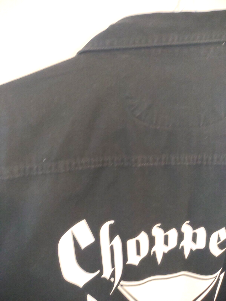 2001 Bikers Edge Men XL Shirt Frayed Sleeveless Black Button Chopper ...