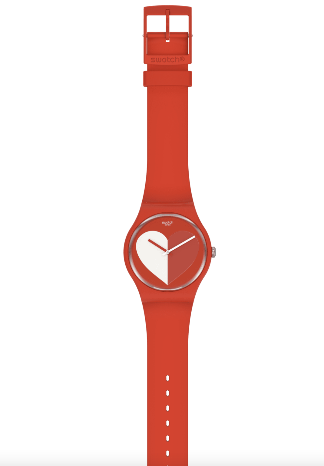 Swatch 2022 Valentine Day Heart Half 3 Glows Red White Wristwatch for ...