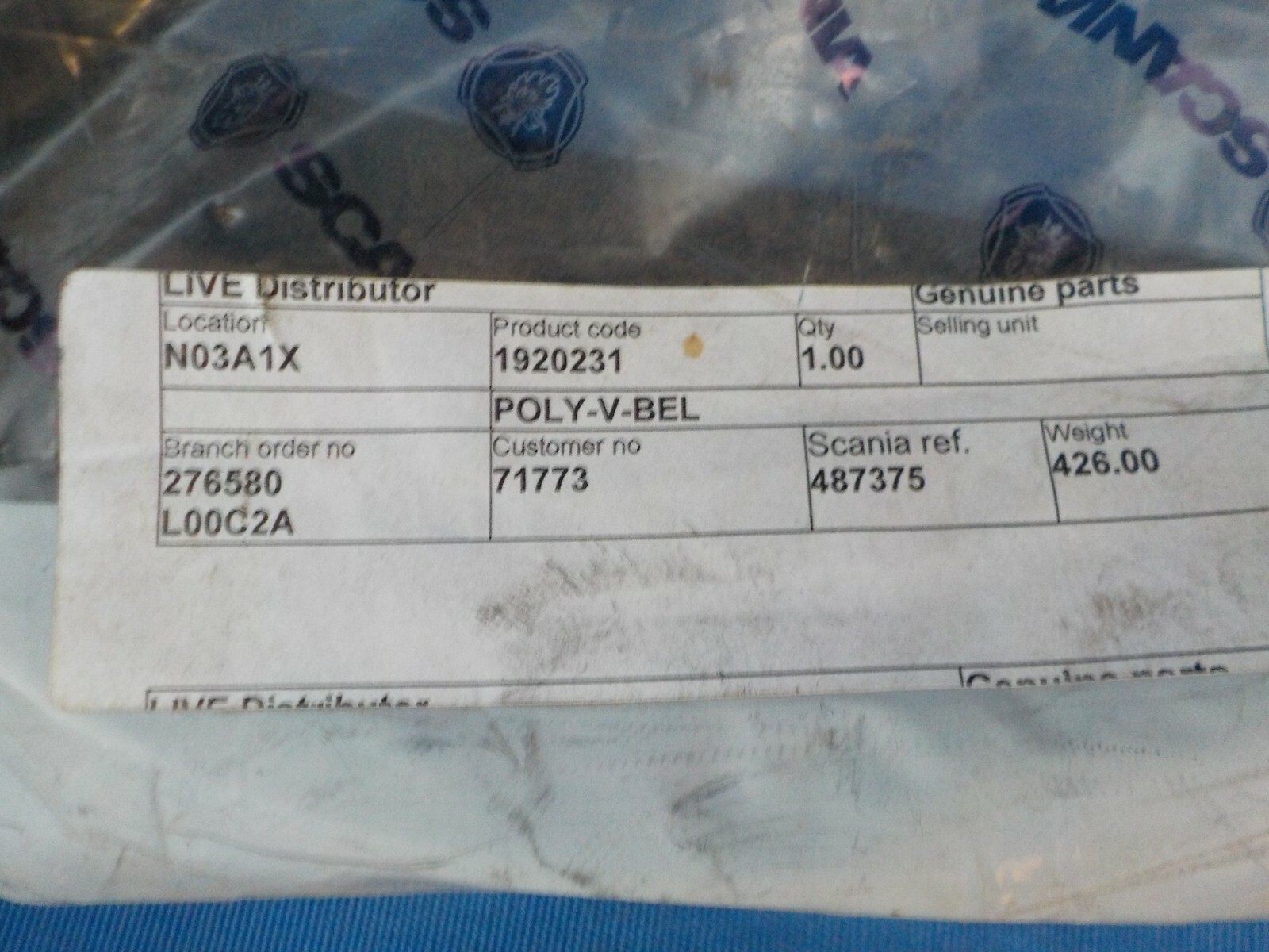 Genuine Scania 1920231 Belt | eBay