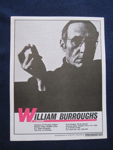 ORIGINAL HANDBILL for WILLIAM BURROUGHS: A READING - San Francisco ...