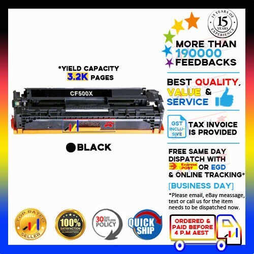 4x NoN-OEM CF500X CF501X CF502X CF503X Toner for HP M254dw M254nw ...